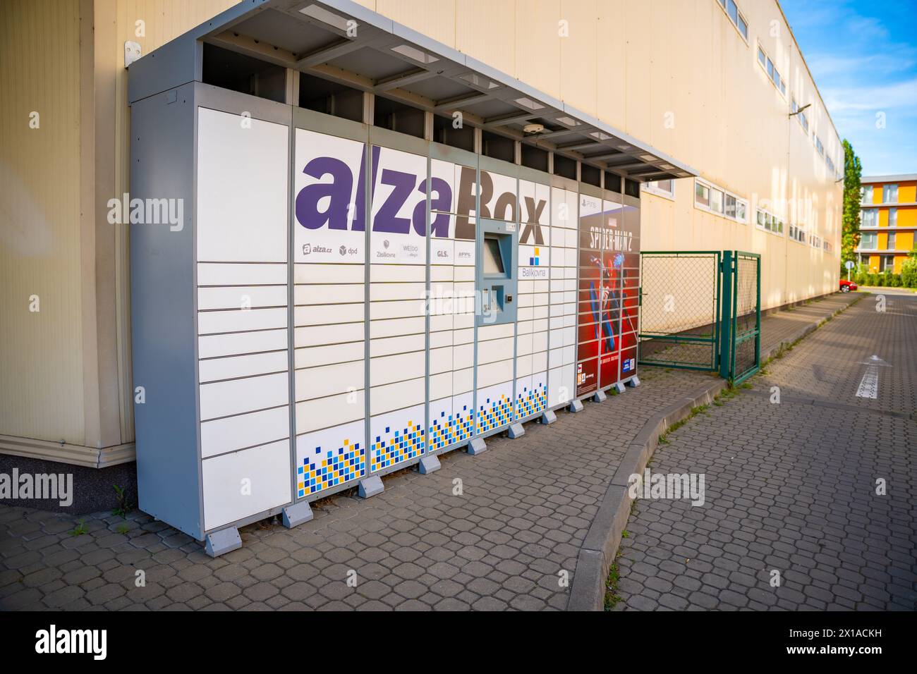 Prague,Czech republic - April 12, 2024: Alza Box is boxes for self ...