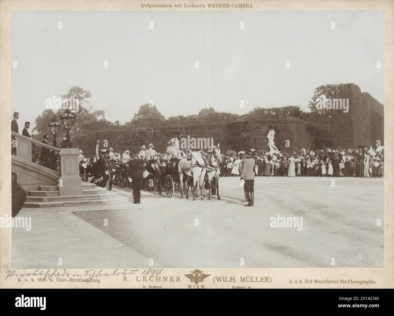 Barouche in the garden ground floor of the Schoenbrunn Palace, to ...