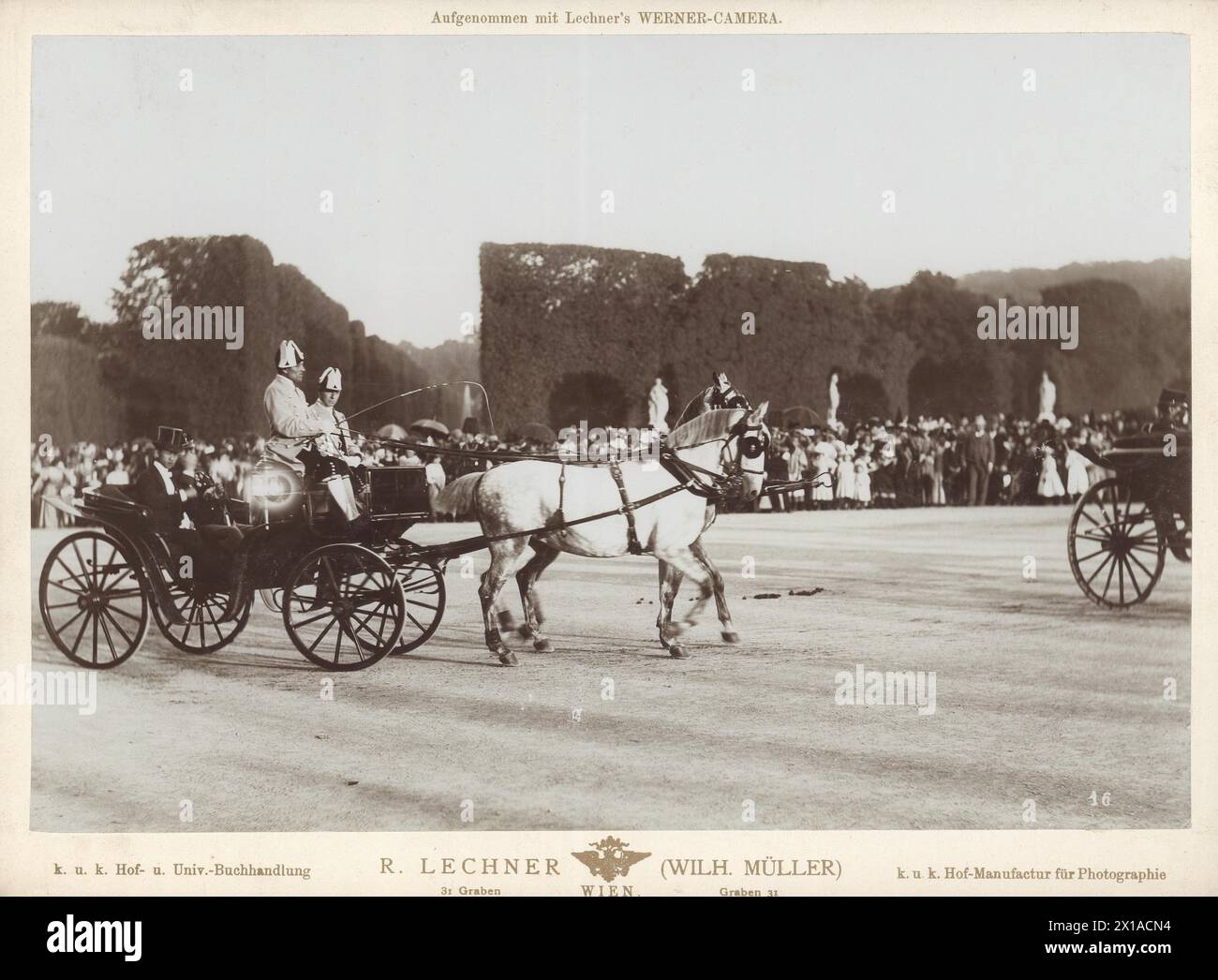 Barouche in the garden ground floor of the castle Schoenbrunn, to ...