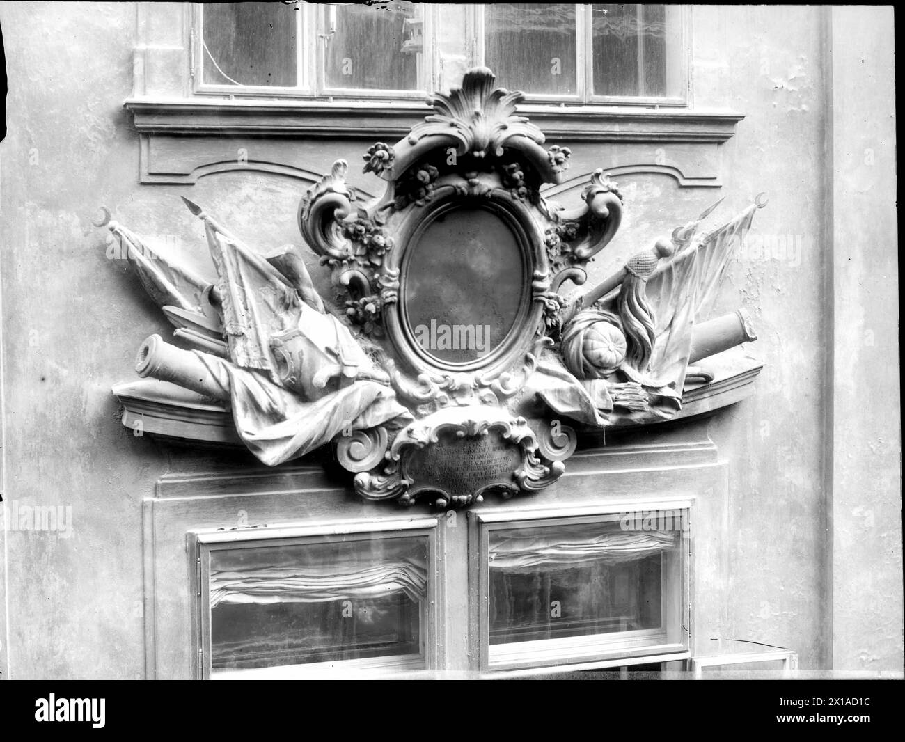 Vienna 1, Domgasse (Dom Alley) 6, baroque emblem. frontal view from a ...