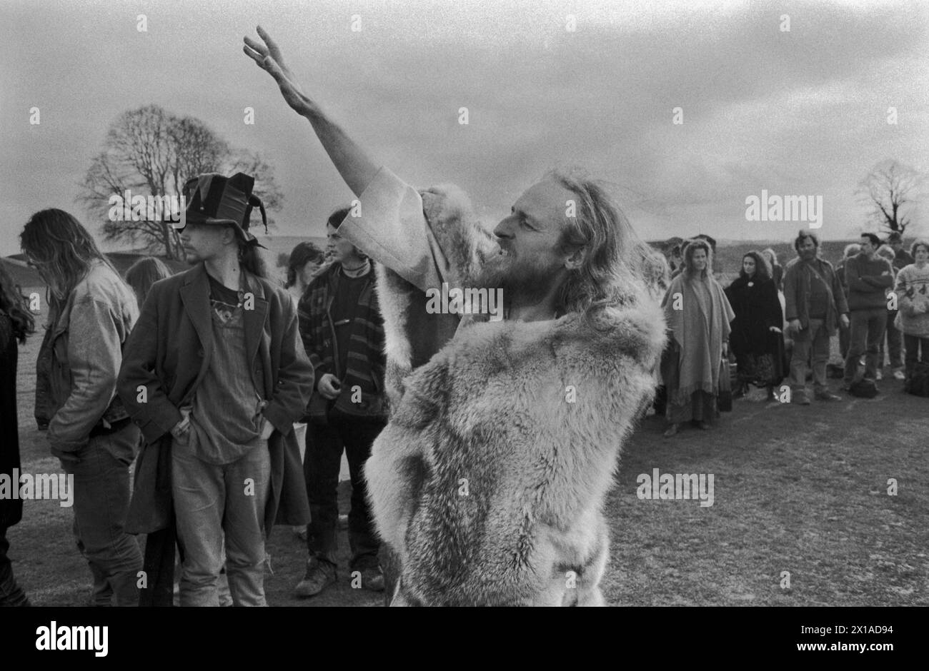 New age members of the British Druid Order, chanting incantations to ...