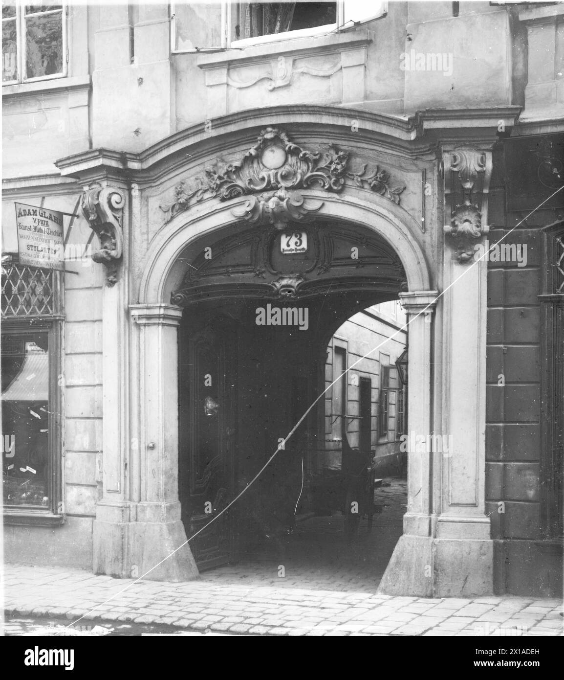 Vienna 17, Hernals main street 73, portal slight from the right, 1899 ...