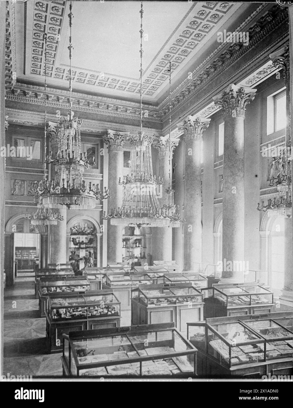 Vienna 3, Palais Rasumofsky, Great hall: diagonal perspective from ...