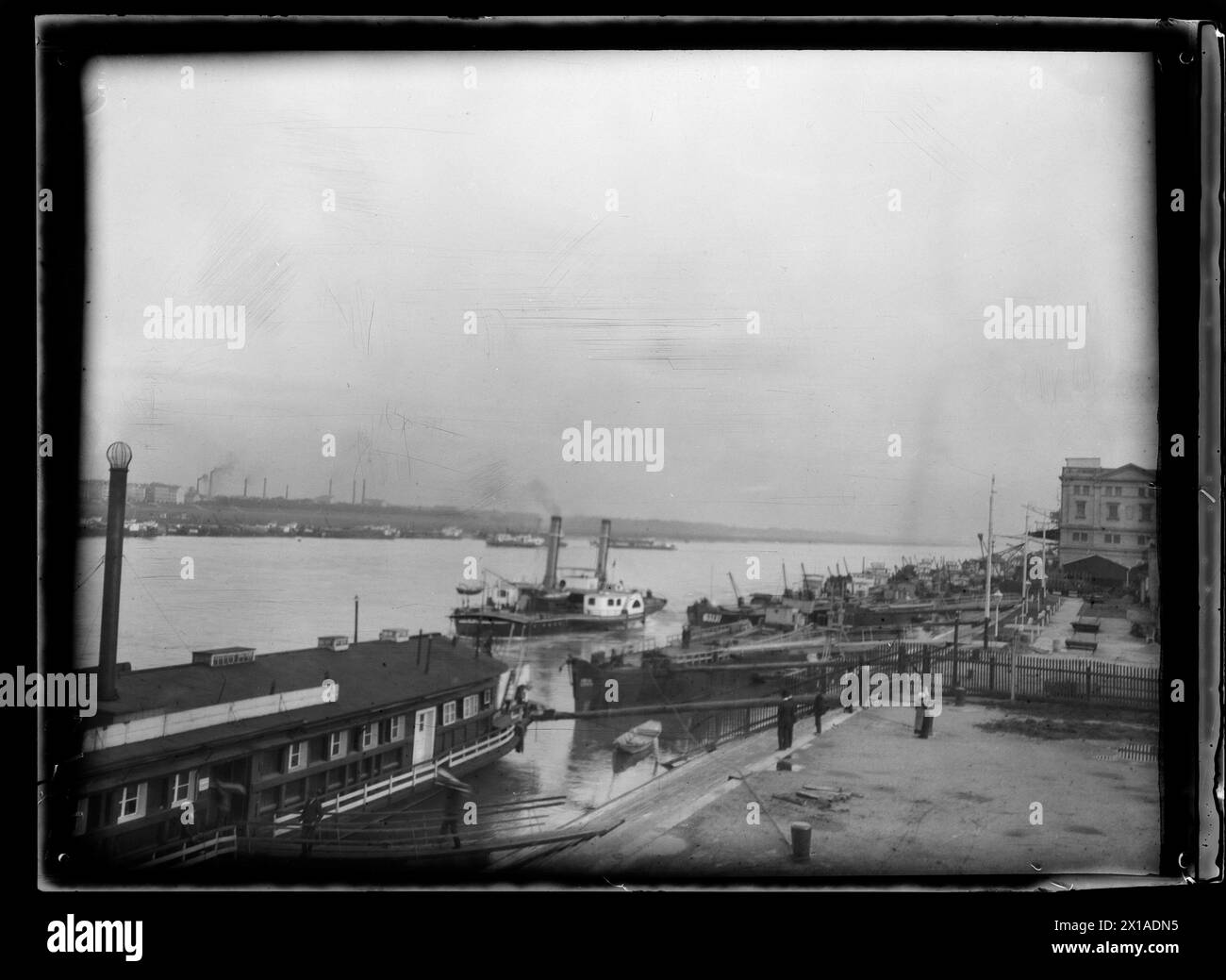 Vienna 2, steamship station, near of the Reichsbruecke (Imperial bridge ...