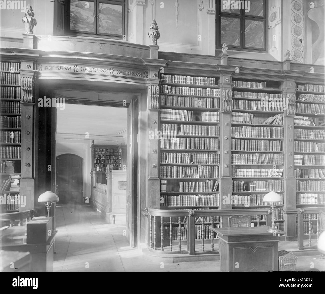 Vienna 1, Austrian National Library, reading room: view through the ...