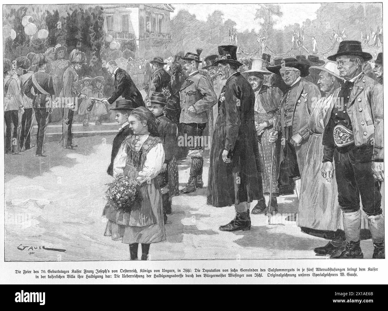 Emperor Franz Joseph I, festive inspection of the 70. birthday emperor ...