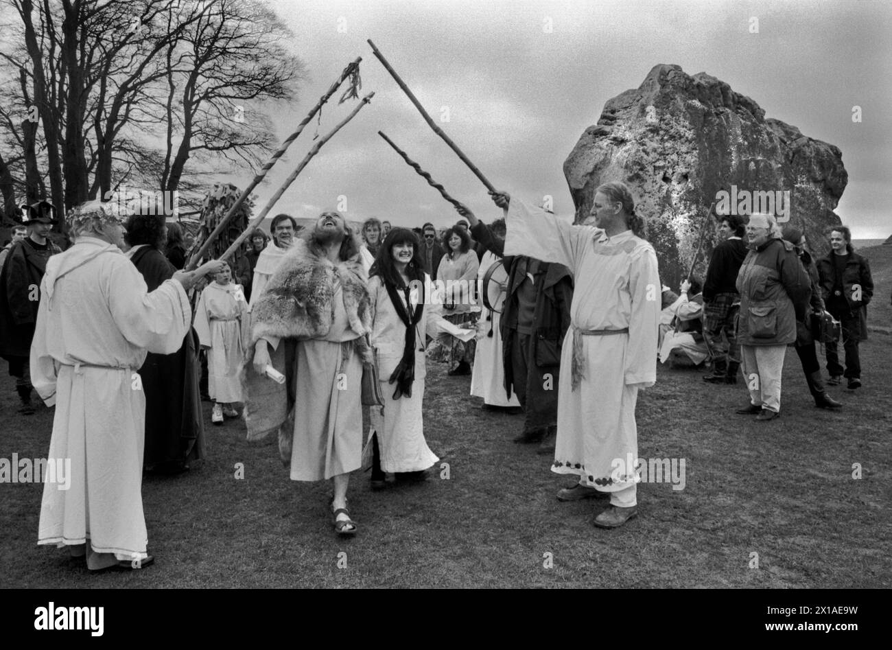Members of the British Druid Order, gather as Emma Restall Orr, high ...