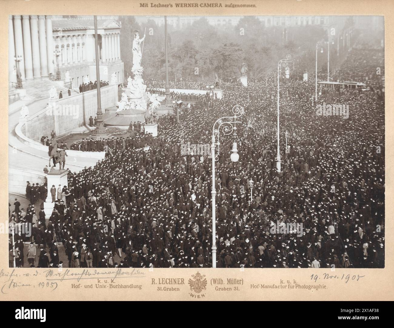 Demonstration for voting right in front of the parliament in Vienna, 19 ...