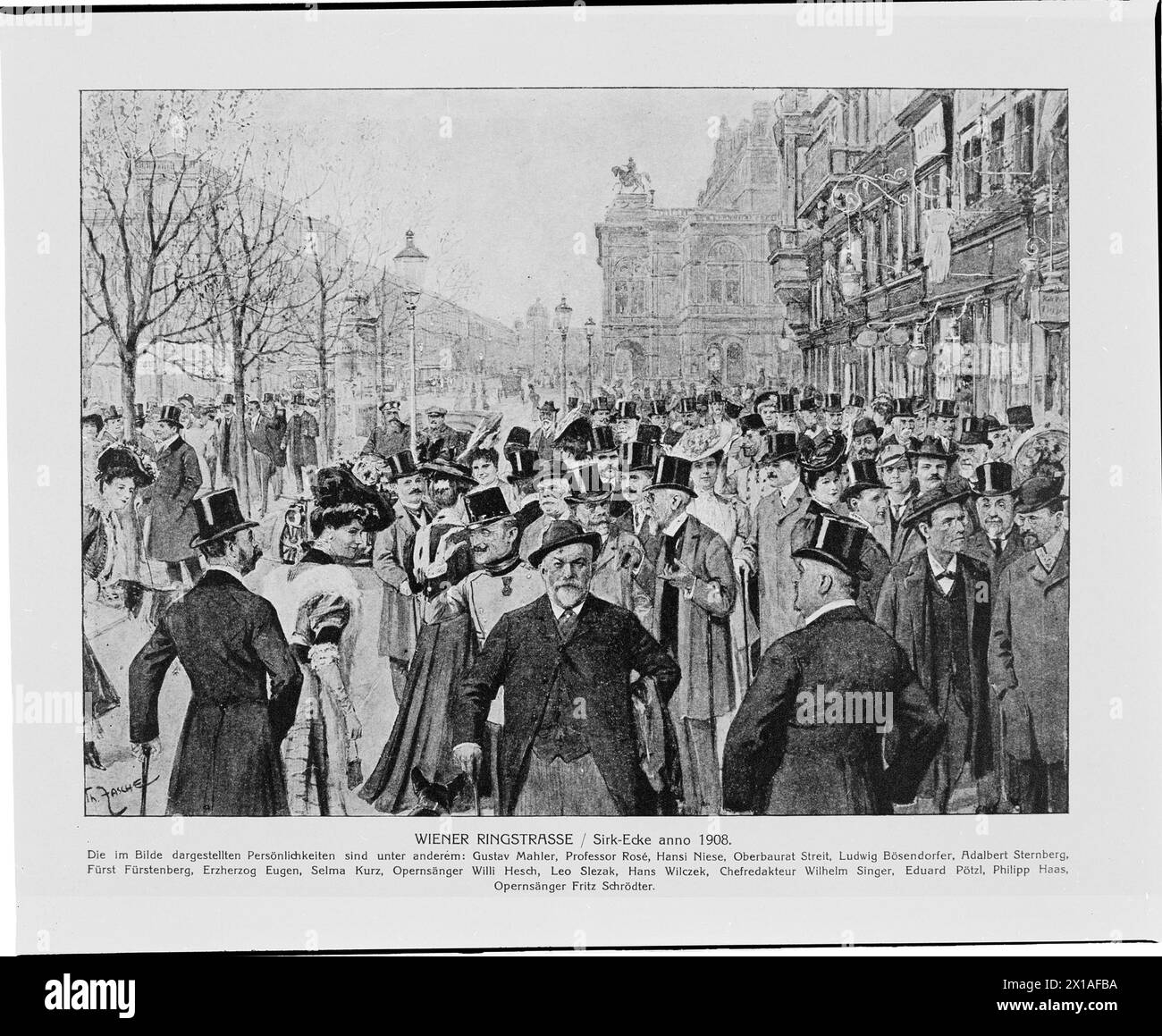 Vienna 1, Ringstrasse, Sirkecke in the year 1908: image different ...