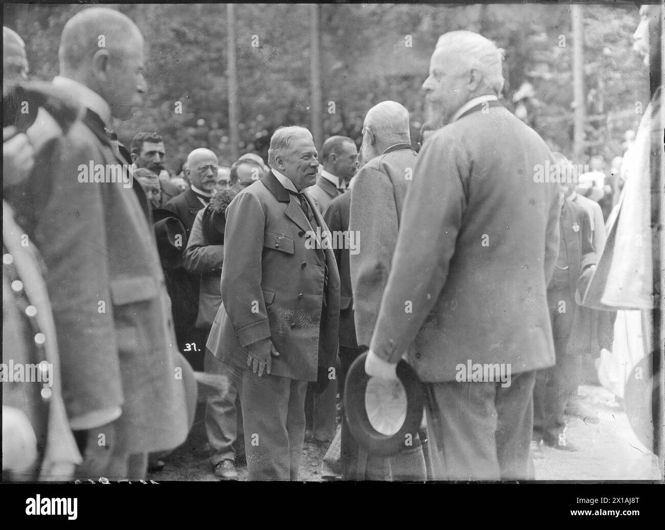 Revealment of the emperor in hunting pose monument in Bad Ischl ...