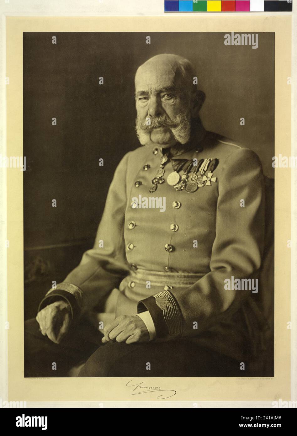 Franz Joseph I, Emperor of Austria, at an older age in uniform ...