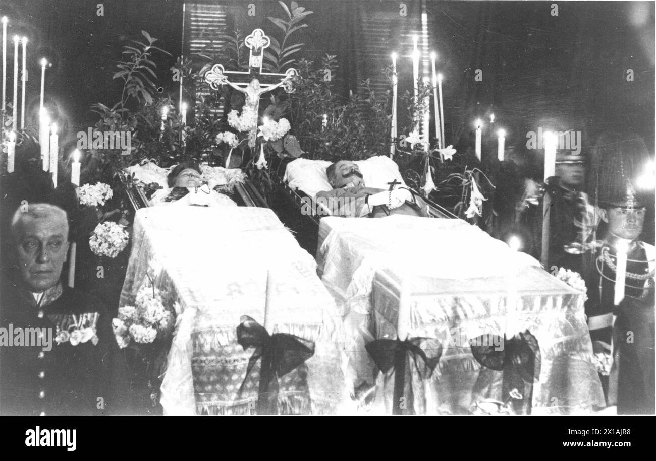 Franz Ferdinand, archduke- heir the throne of Austria, laying out in ...