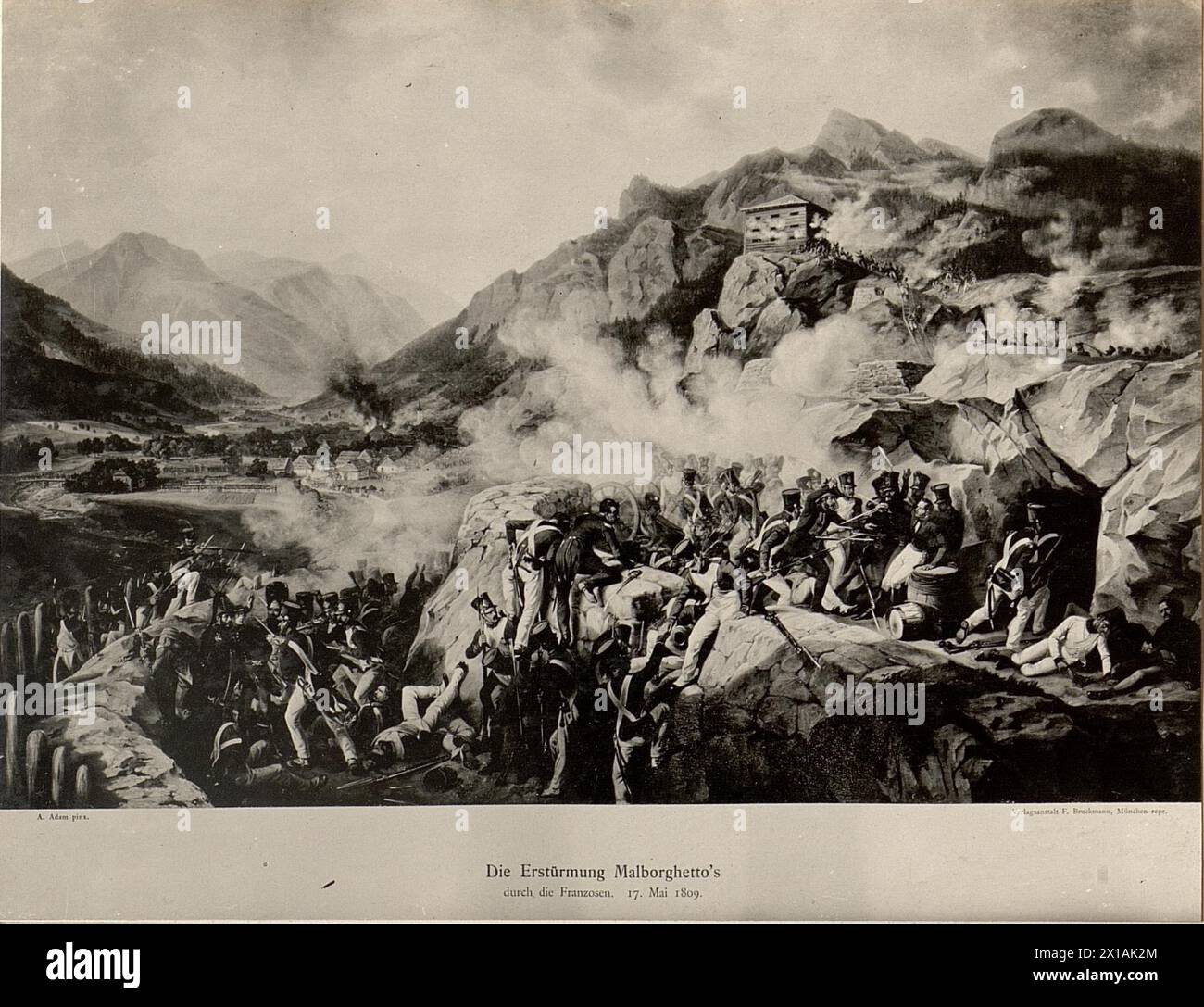 Image of the battle of Malborghetto in the years 1809, reproduction of ...