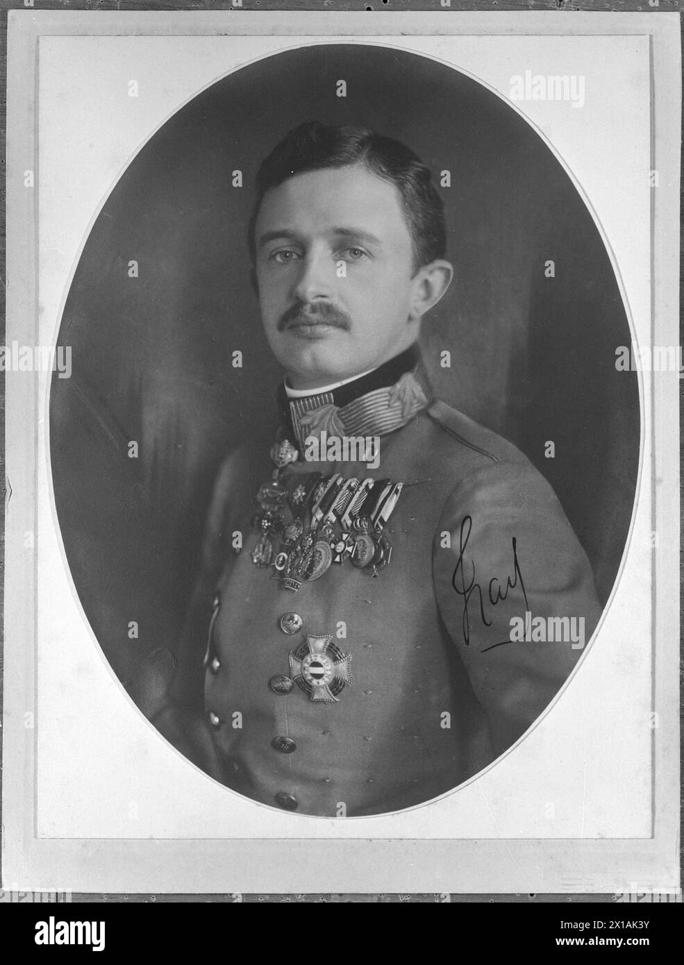 Charles I, Emperor of Austria, picture as emperor in Austrian field ...