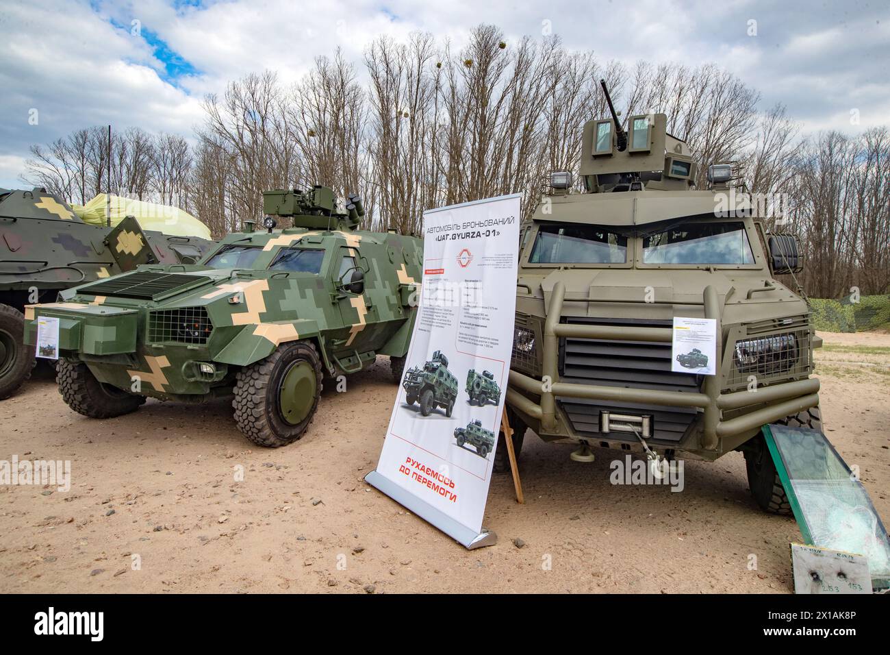 KYIV REGION, UKRAINE - APRIL 13, 2024 - The UAT GYURZA armoured car (R ...