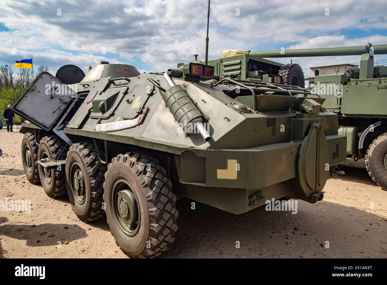 KYIV REGION, UKRAINE - APRIL 13, 2024 - The BTR-60-D APC is pictured ...