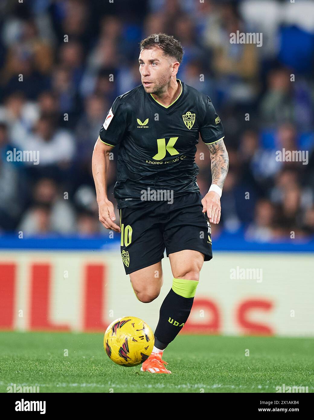 Adrian Embarba of UD Almeria with the ball during the LaLiga EA Sports ...