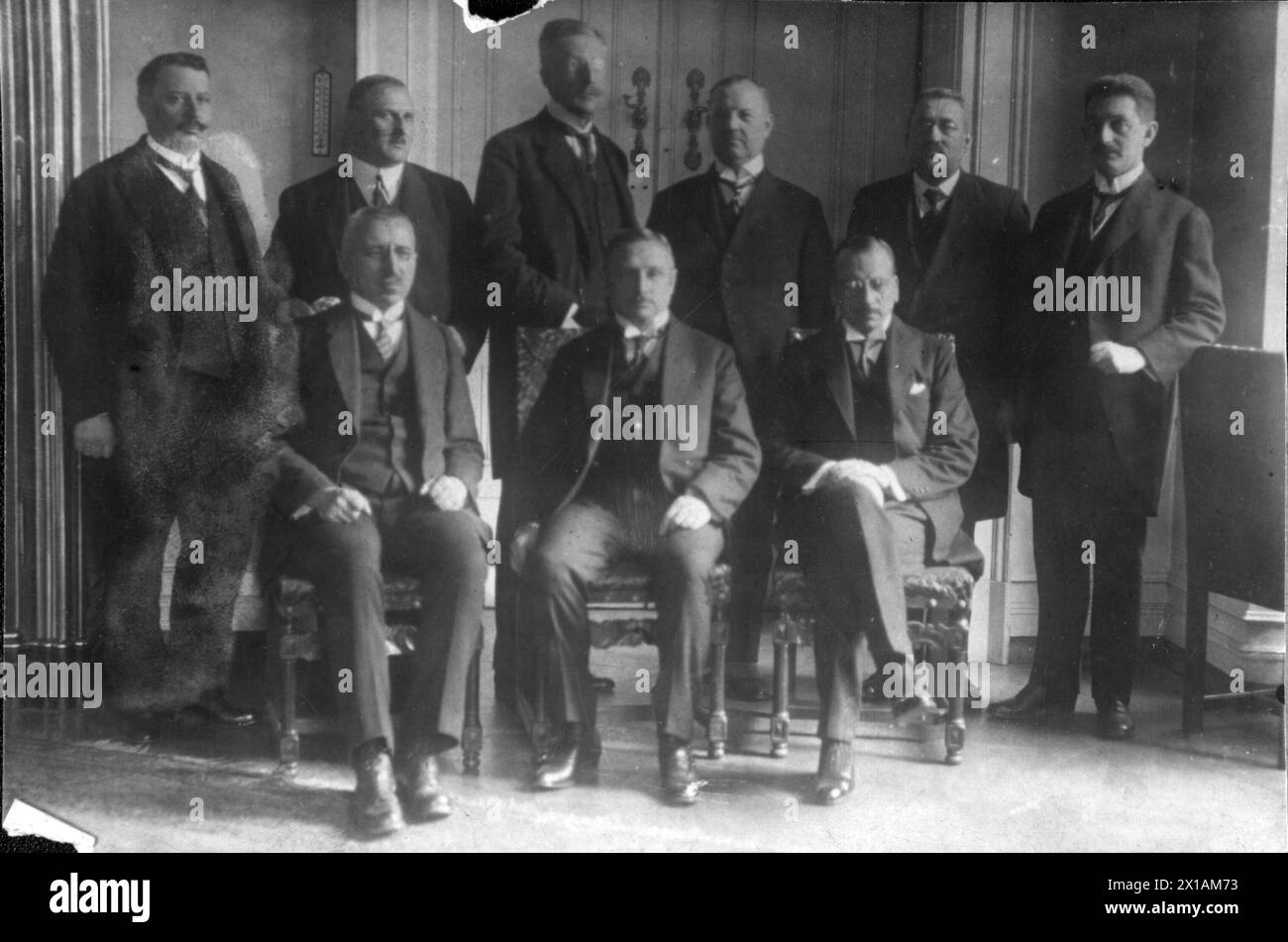 Cabinet Ramek, sitting from l. : Leopold Waber, Rudolf Ramek, Jakob Ahr ...