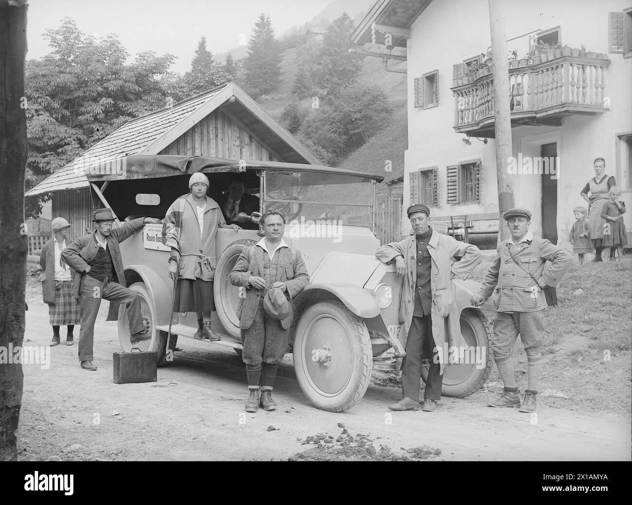 Old open mail bus of the line Rauris - Taxenbach, 22.06.1927 - 19270622 ...