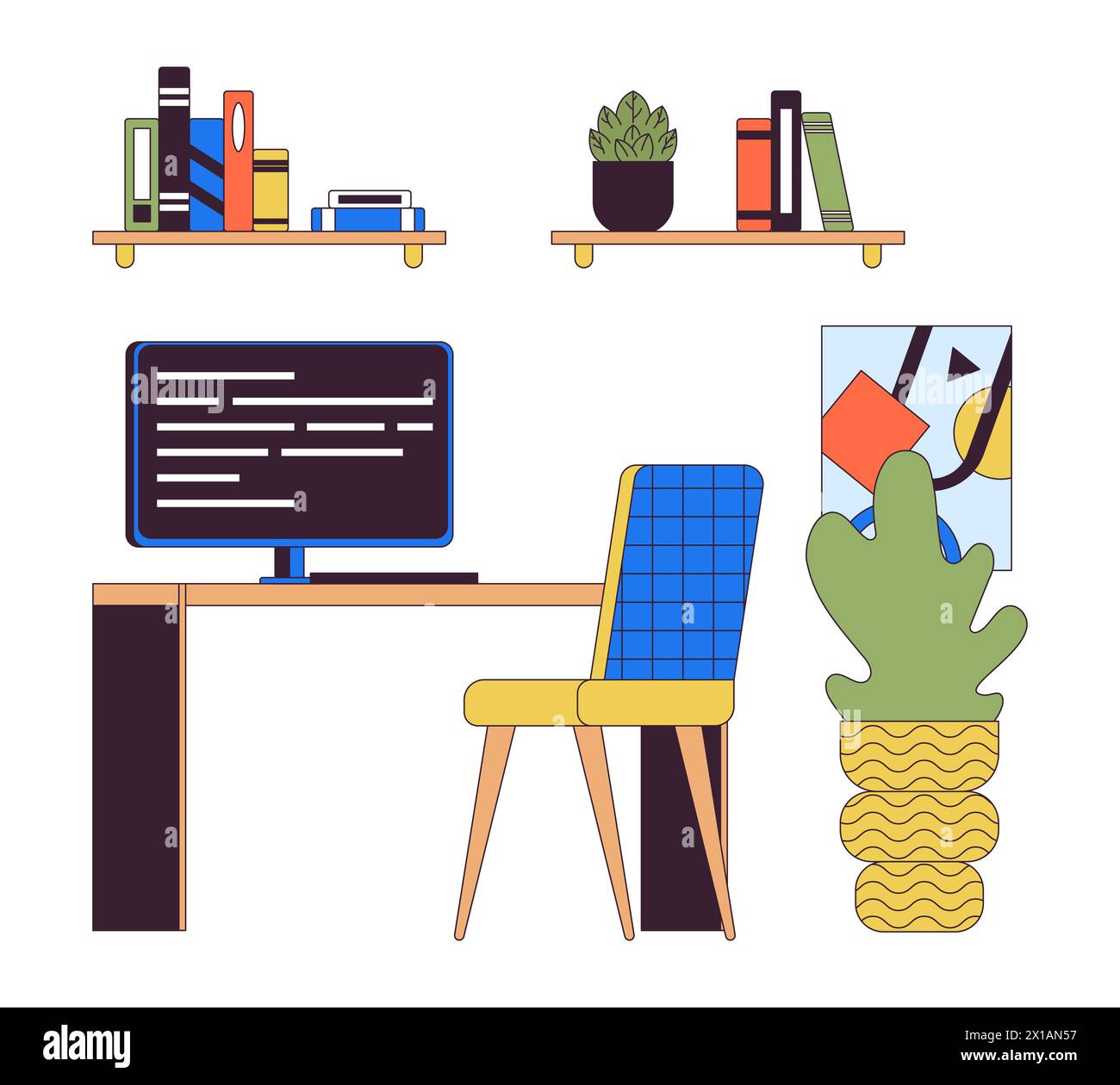 Arranged place of work Stock Vector Images - Alamy