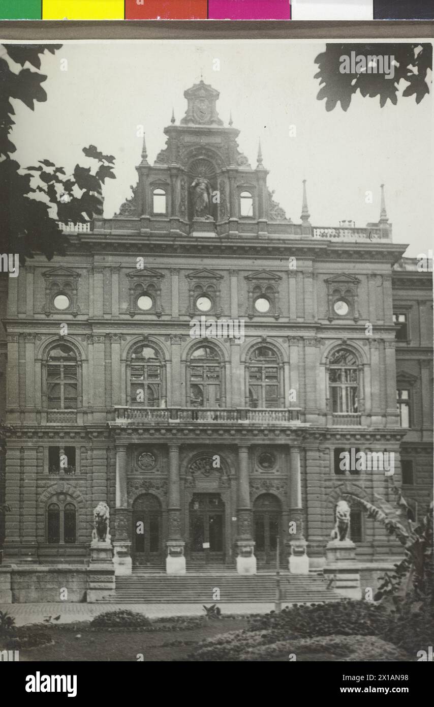 July Revolt 1927, front elevation after the firing with the main gate ...