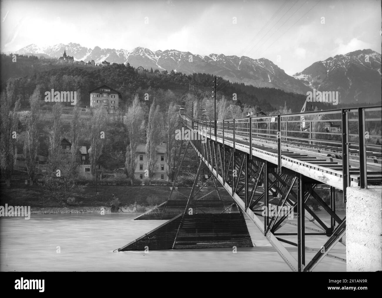 Innsbruck, Hungerburg railway: bridge with view towards the North ...