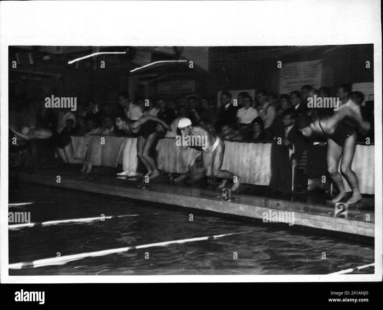 Aquatics competitors in the Dianabad, swimmer and swimmer during ...