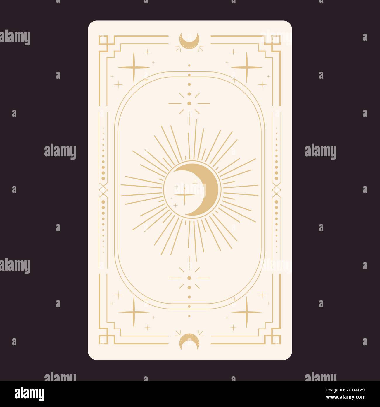 Tarot reverce border card frame gold line border celelstial mystery ...