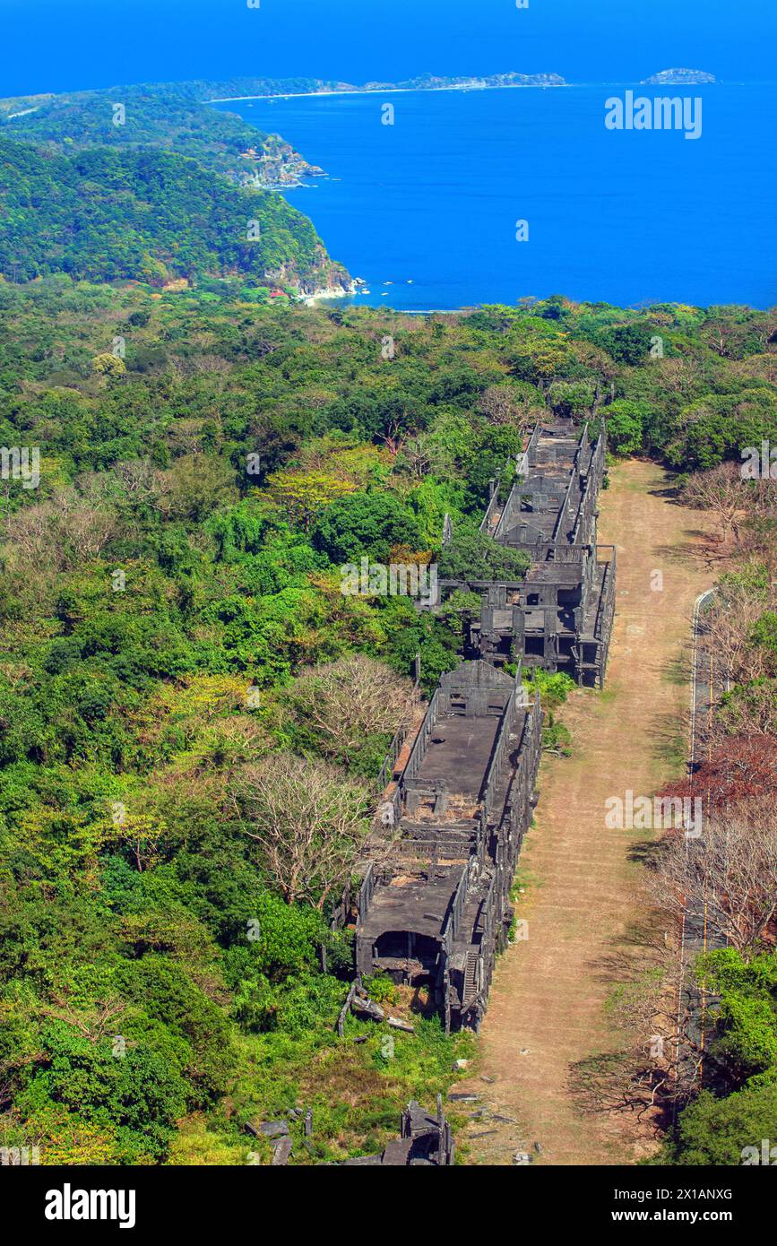 The ruins of the' Mile long' barracks on Corregidor island, Manila Bay ...