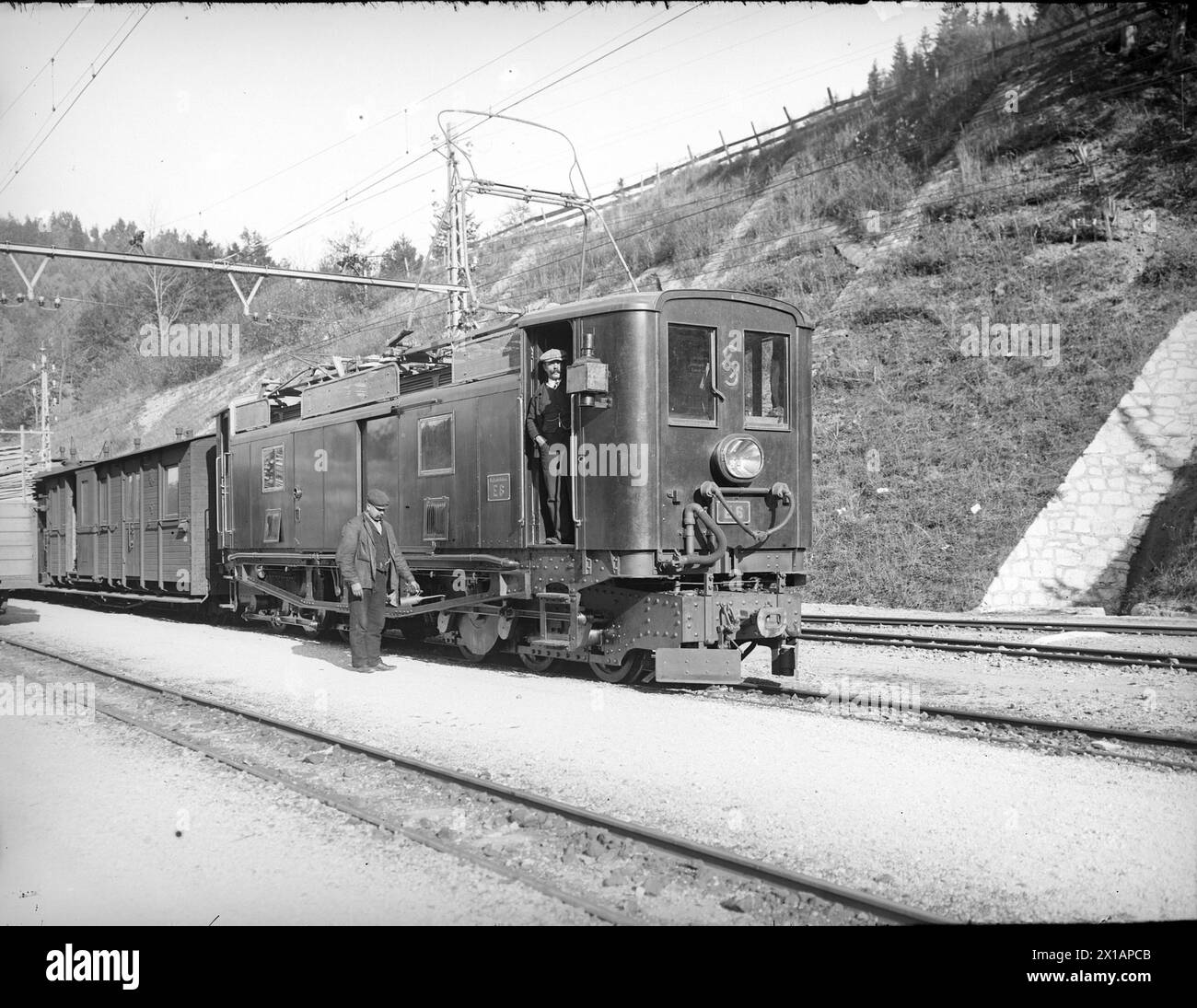 Electrical railway train station Black and White Stock Photos & Images ...