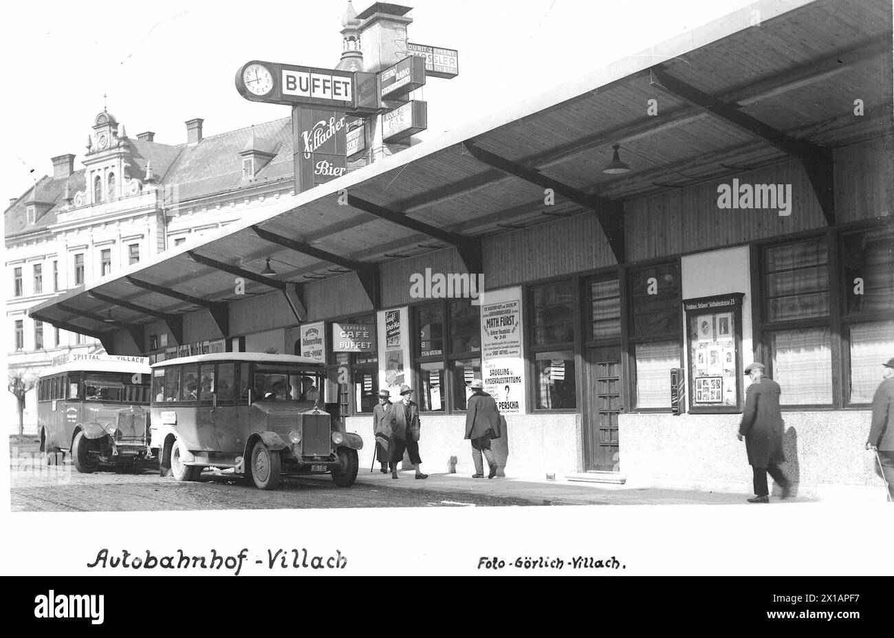 Villach, bus terminal at Hans-Gasser-Platz, 1930 - 19300101 PD8610 ...
