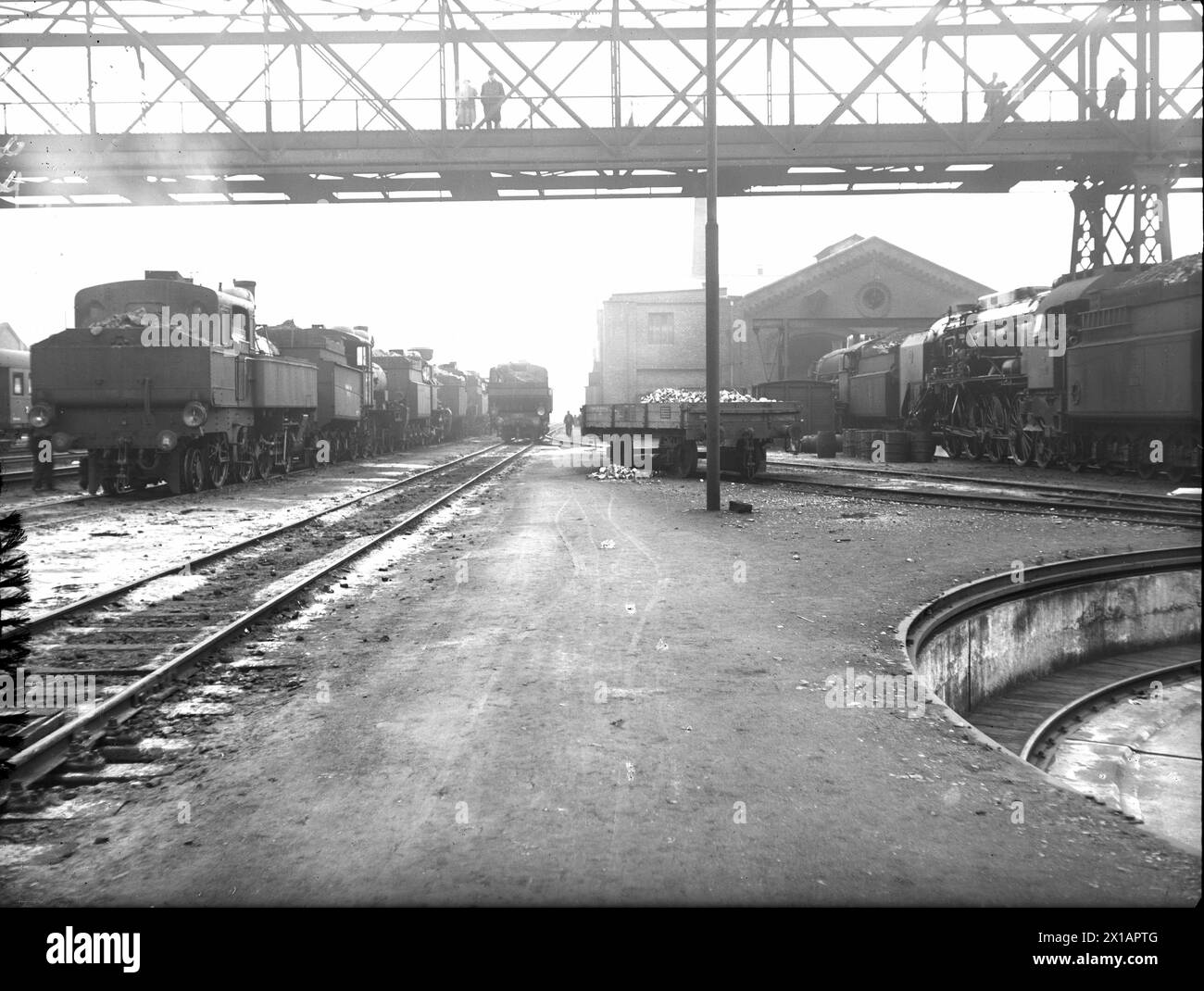 Vienna 15, Westbahnhof raiwlay station, locomotives in steam, 1930 ...