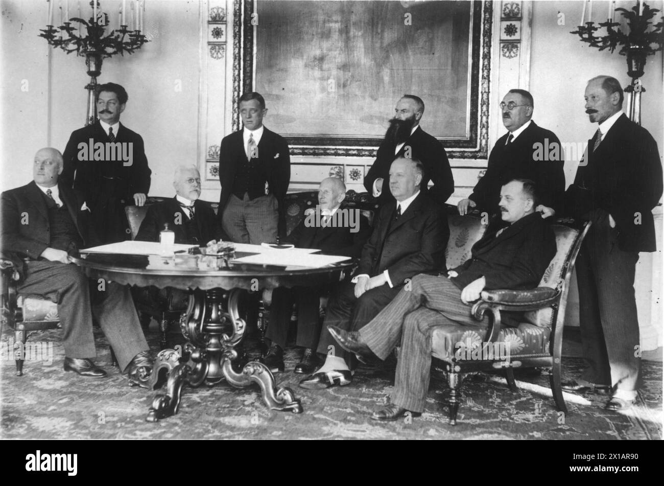 New government Ender, Ender (sitting, 5th from left) with the members ...