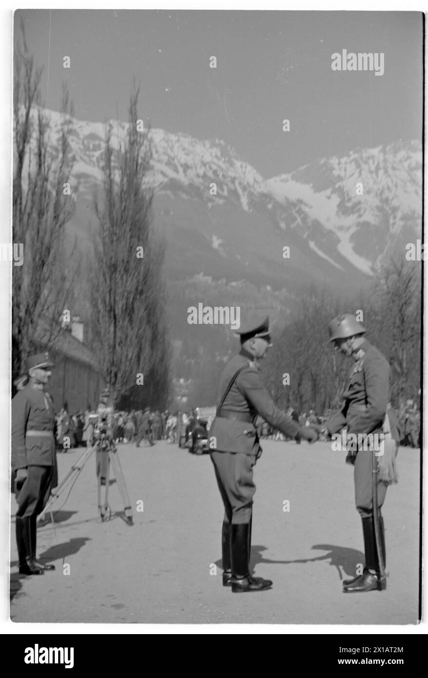 The Anschluss (Austrian Annexation) 1938, swearing in the troops March ...