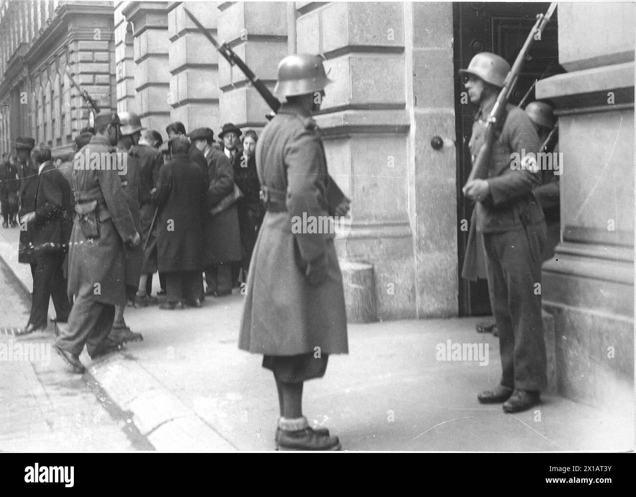 The Anschluss (Austrian Annexation) 1938, soldiers of the Austrian ...