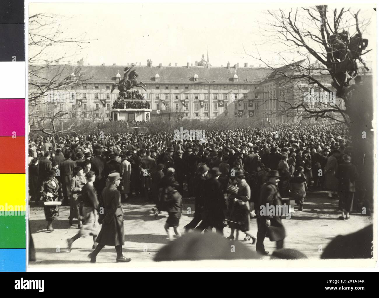 The Anschluss (Austrian Annexation) 1938, on the Heldenplatz (square ...