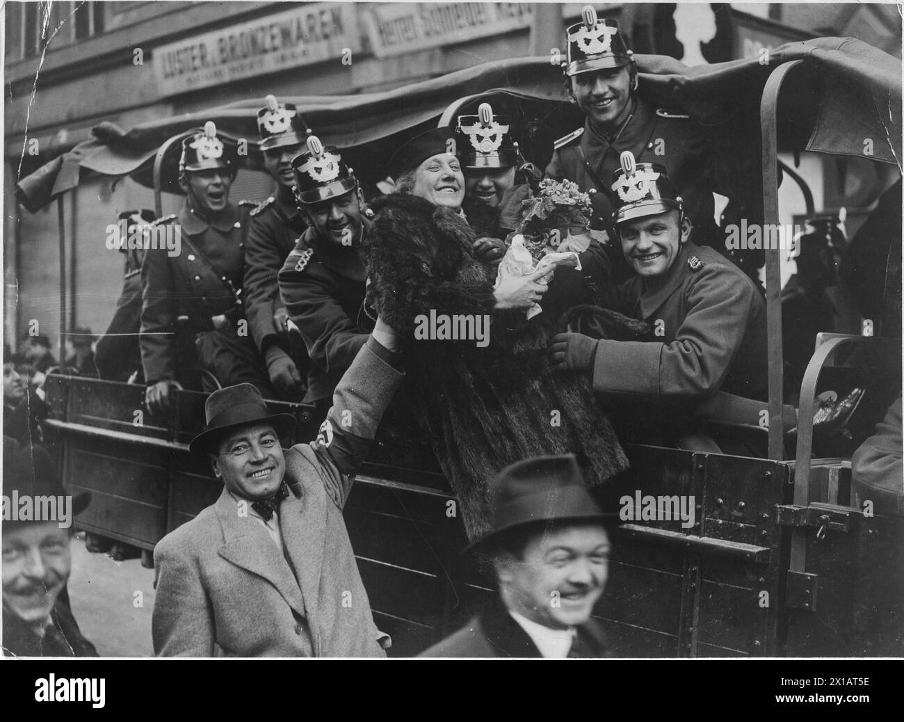The Anschluss (Austrian Annexation) 1938, German police in Vienna, 13.3 ...
