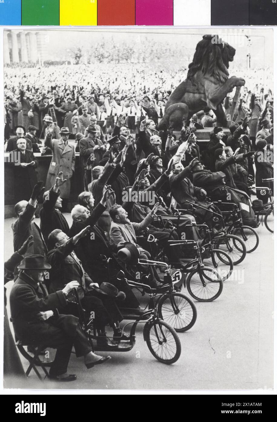 The Anschluss (Austrian Annexation) 1938, on the Heldenplatz (square ...