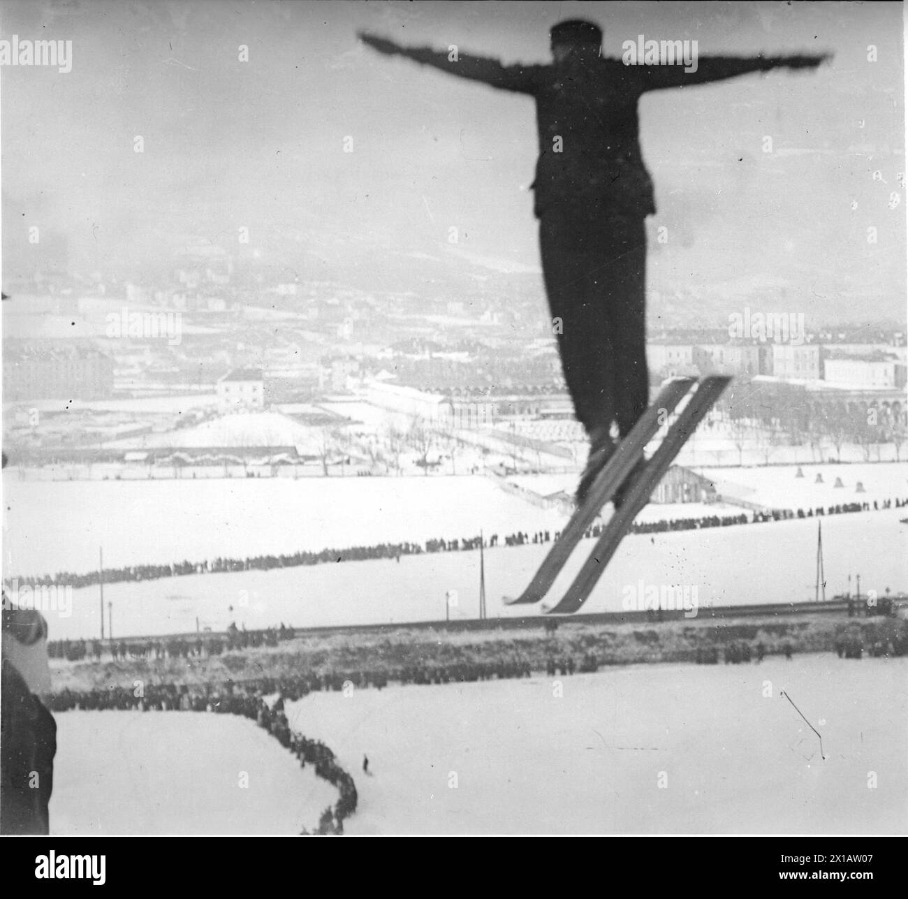 Innsbruck, ski jumper on the ski jump of mount Isel., 1940 - 19400101 ...