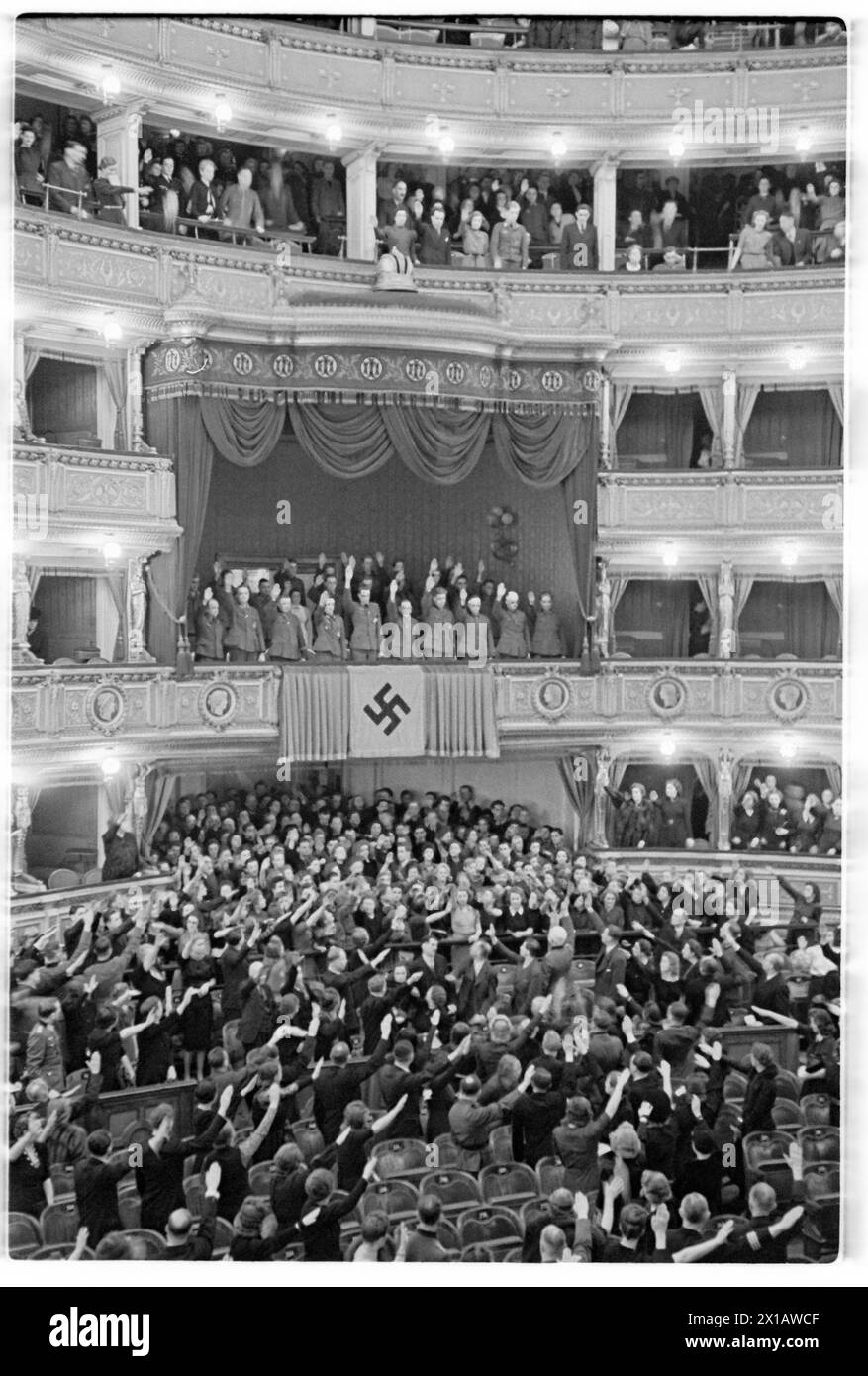 Verdi Week, view in the adorned with swastika flags VIP box of the ...