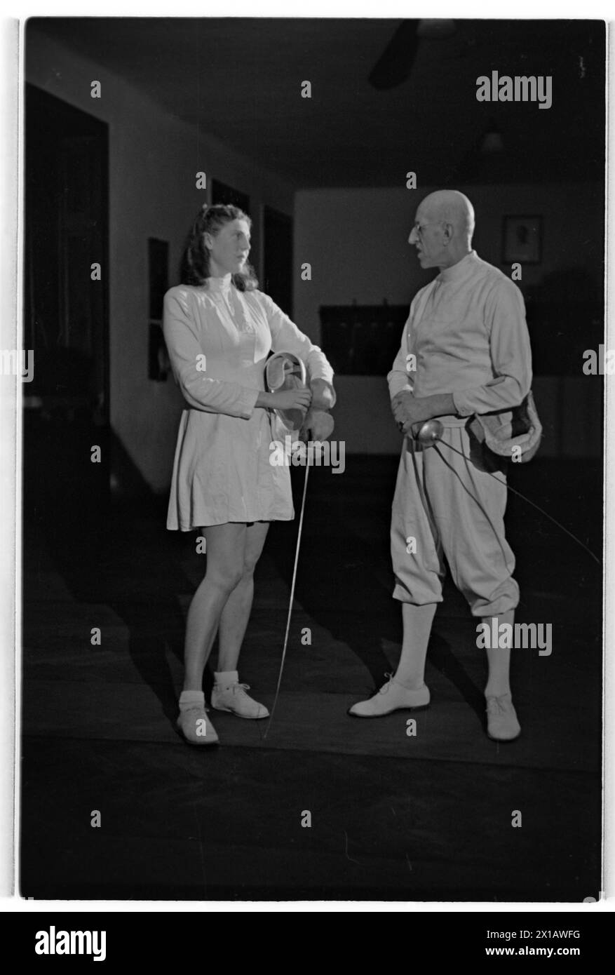 fencing, The known Austrian fencing master Richard destroyer with his ...