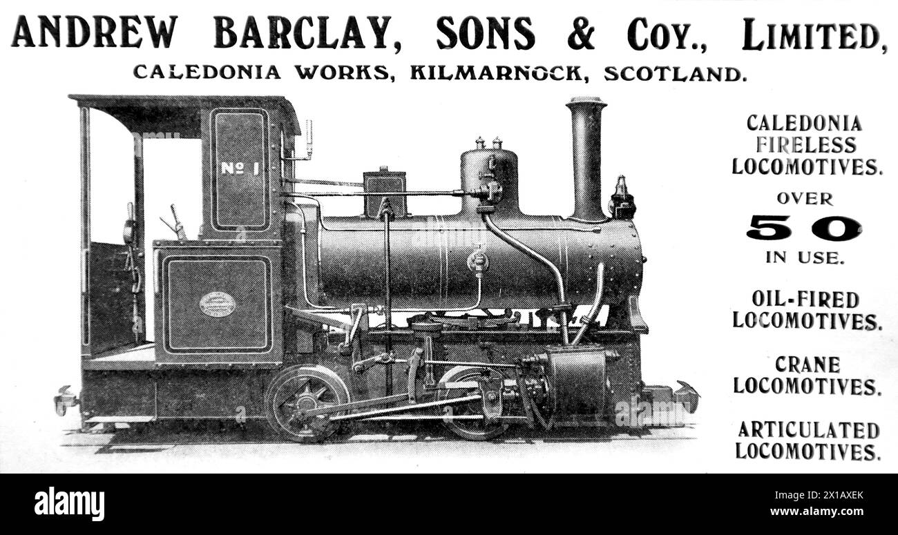 Advertisement for Andrew Barclay, Sons and Coy. Limited of Caledonia ...