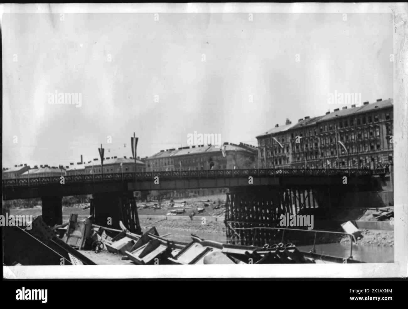 Launching of the Rotundenbruecke (Rotunden Bridge), 30.06.1946 ...