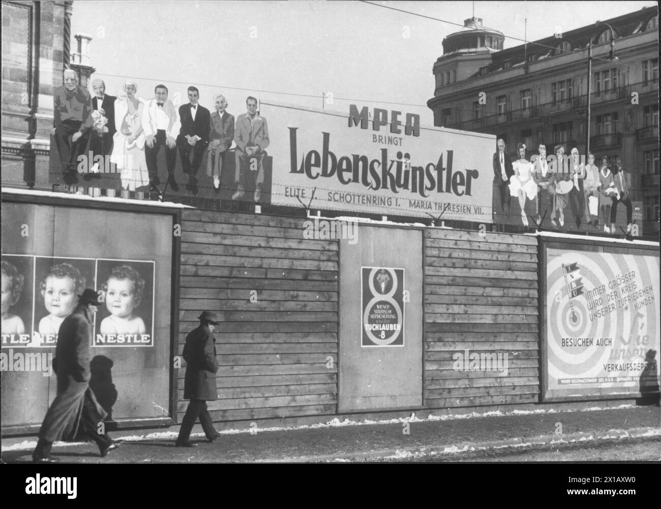 Advertising for the movie "hedonist" in Vienna, billboard in front of ...