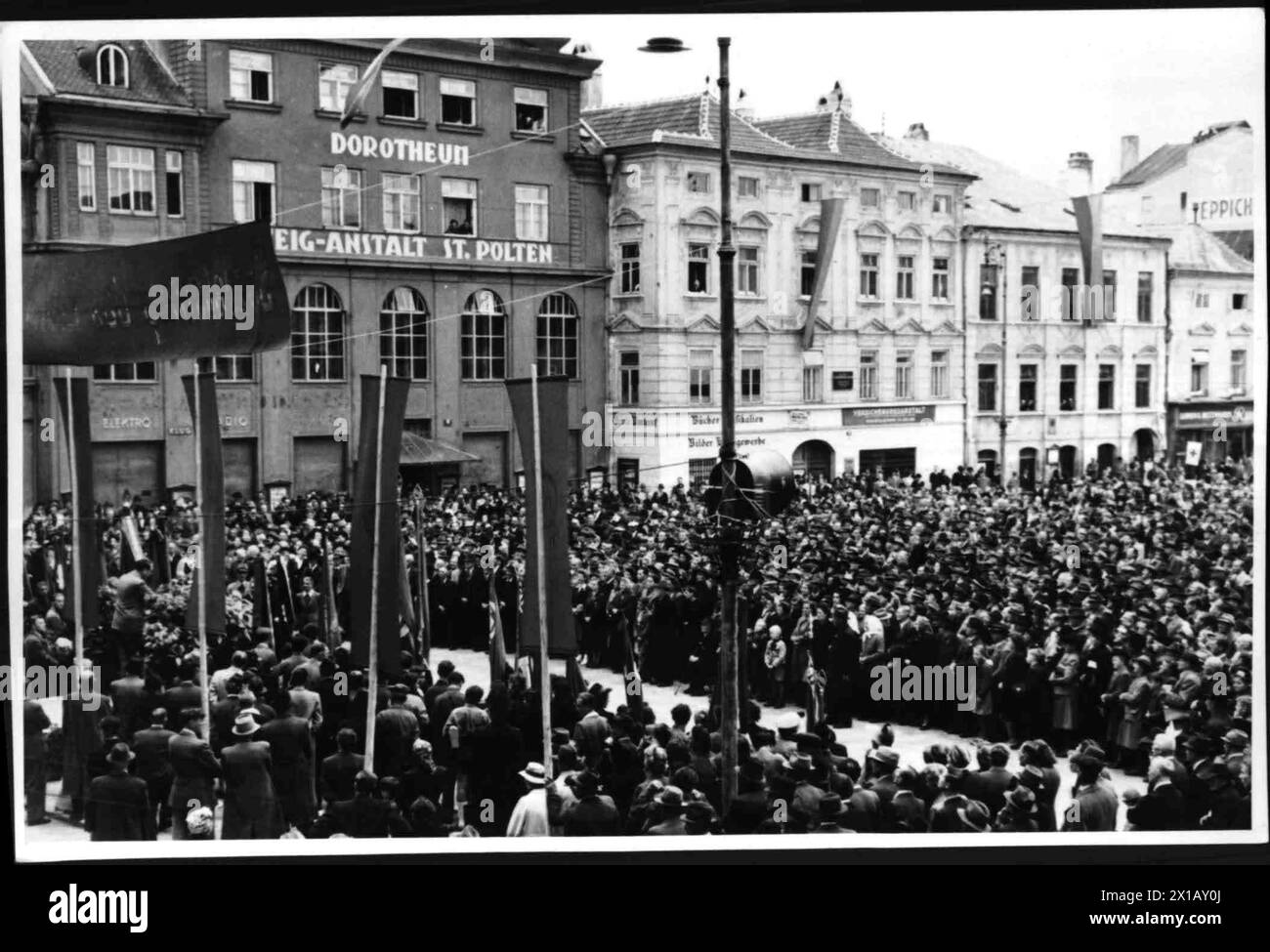 Flag St. Poelten, at prominent position the, flag St. Poelten, at ...
