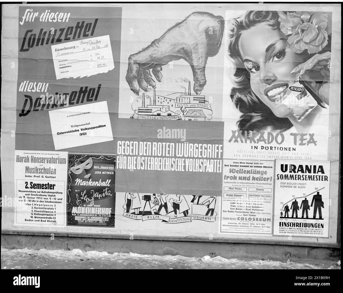 Billboard 1950s Black and White Stock Photos & Images - Alamy