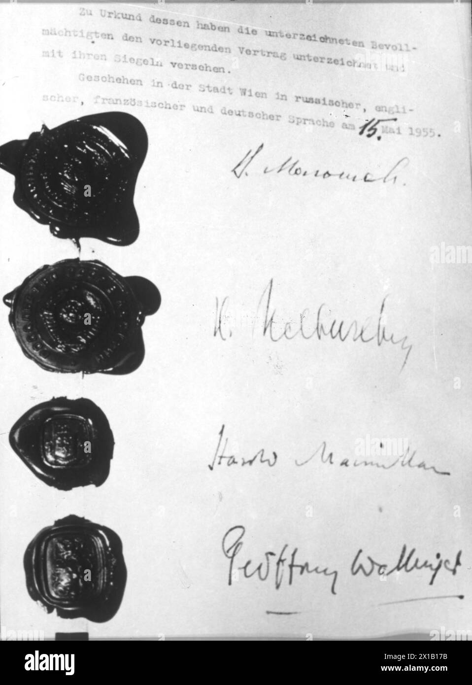 Treaty, signature pages of the treaty 1955, 15.05.1955 - 19550515 ...