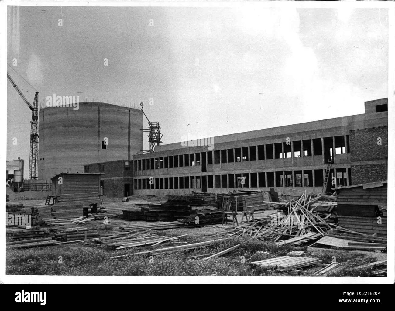 Building site of the nuclear reactor in Seibersdorf, construction ...