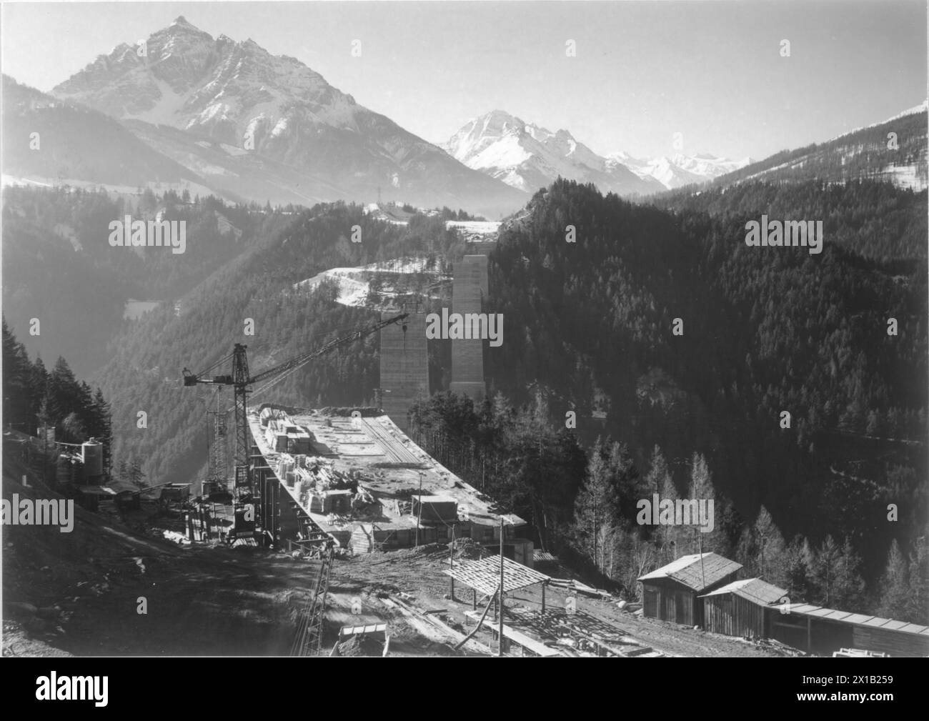 Brenner Autobahn, Europe bridge in construction. keen insight towards a ...