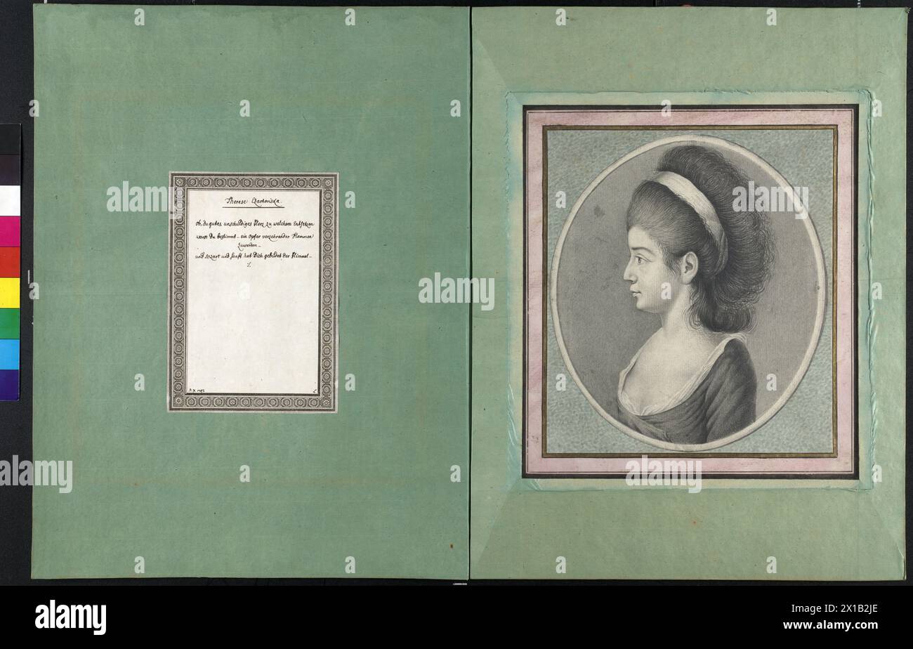 Therese Czartoryska, grisaille, gold edge, painted in watercolors ...